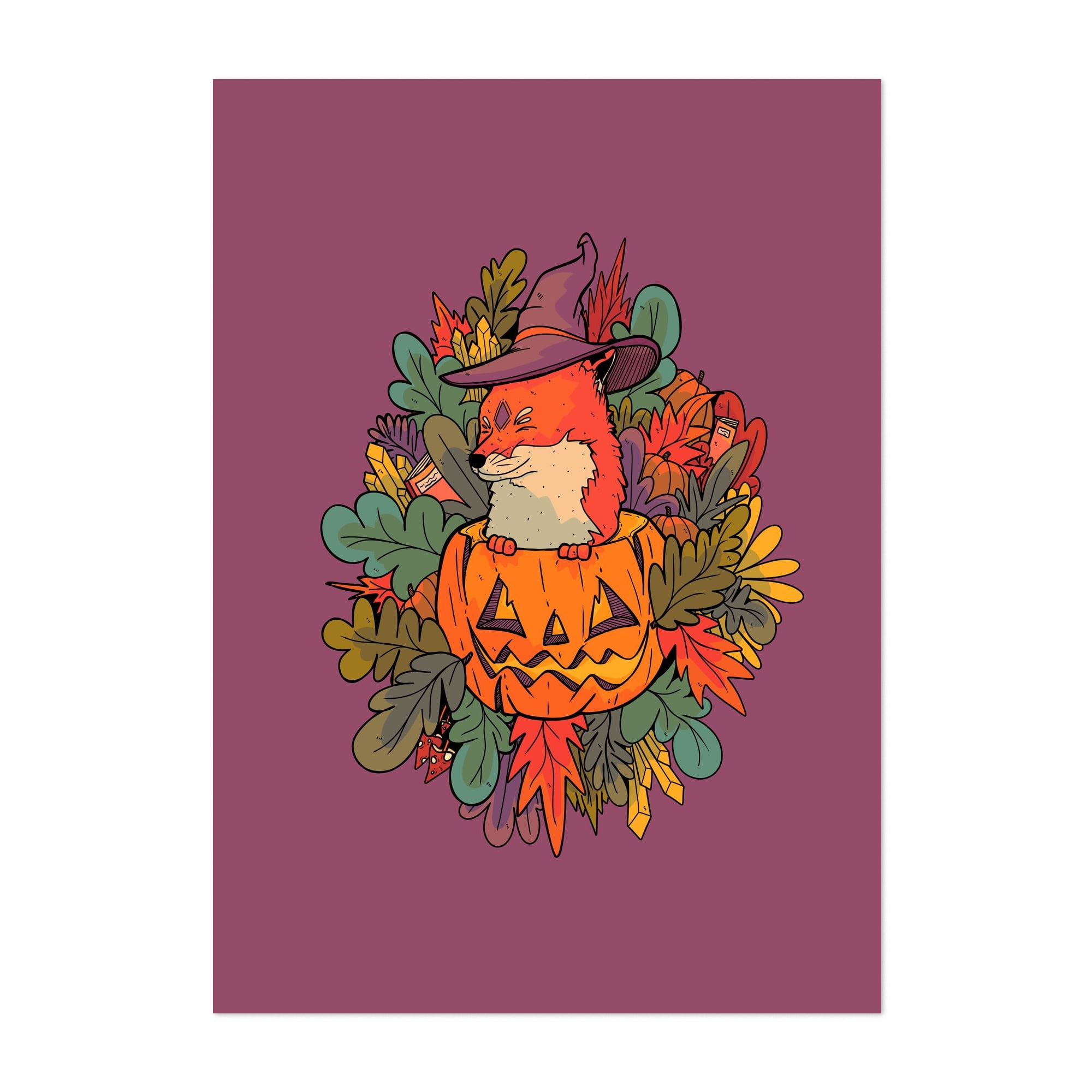 Pumpkin fox - Illustration Unframed Wall Art Print 40 x 60 inches ...