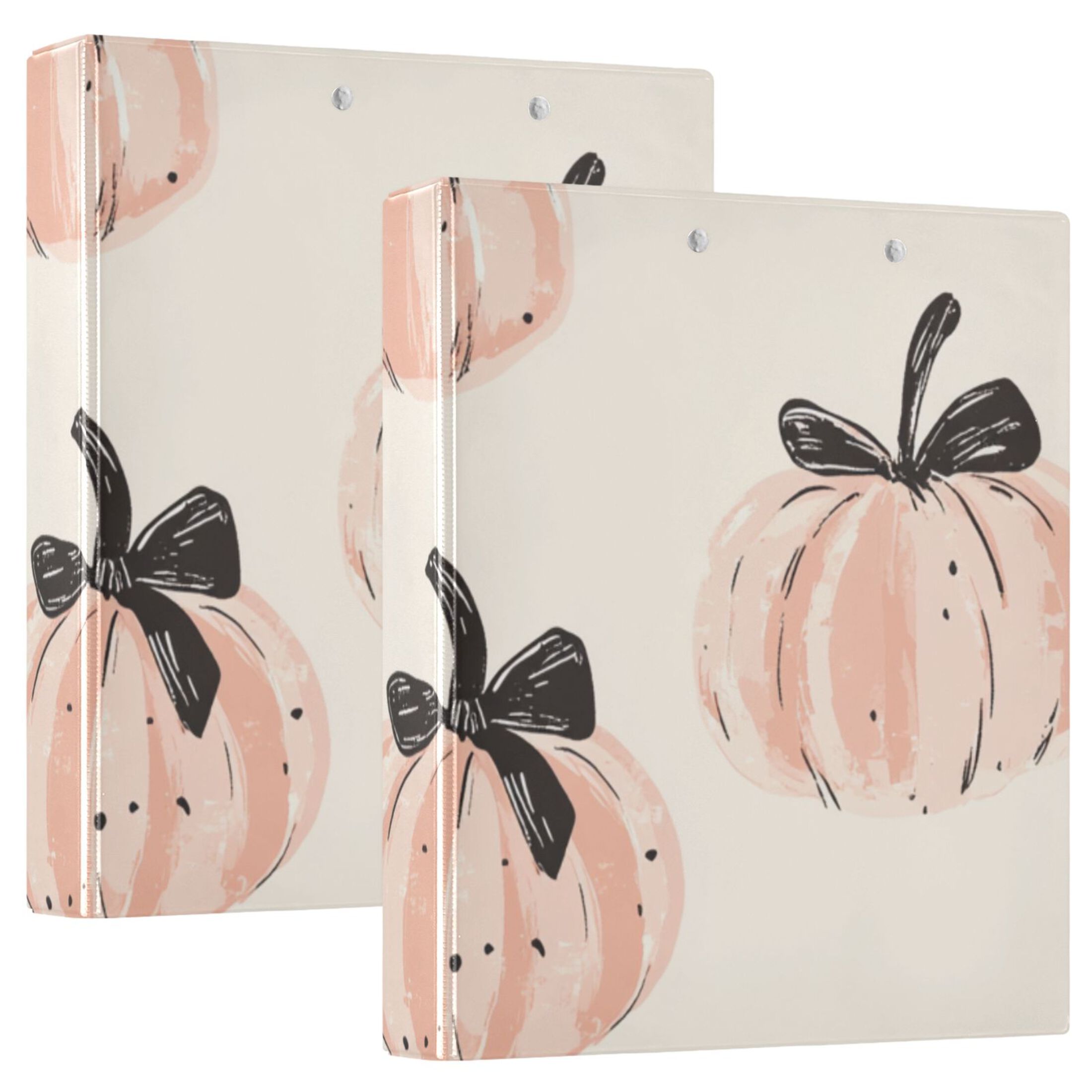 Pumpkins Bows 3 Ring Binders 1.5 inch Hardcover File Folders with ...