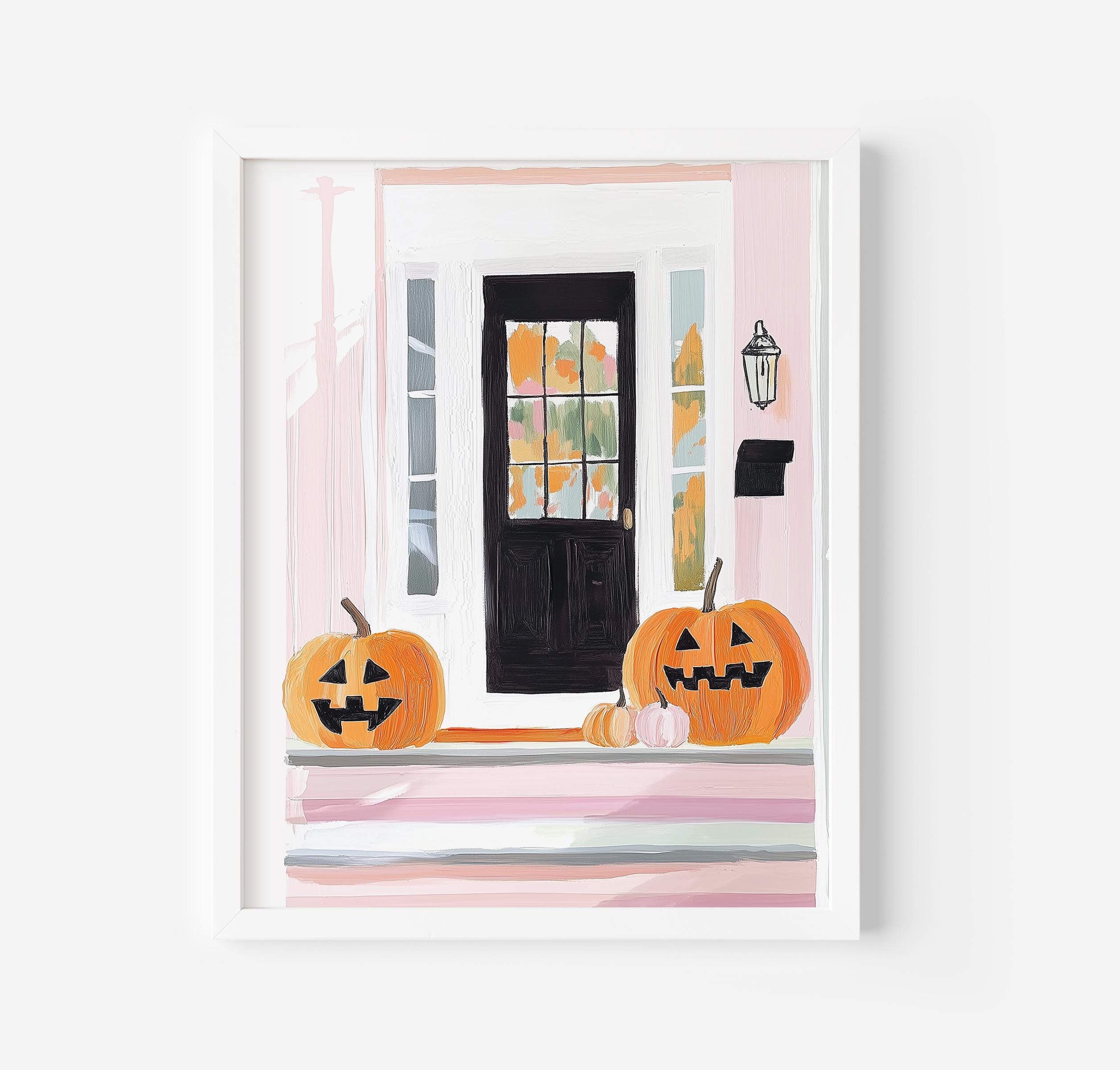 Pumpkins On Porch : Trendy Wall Art (Print), Soft Colours October ...