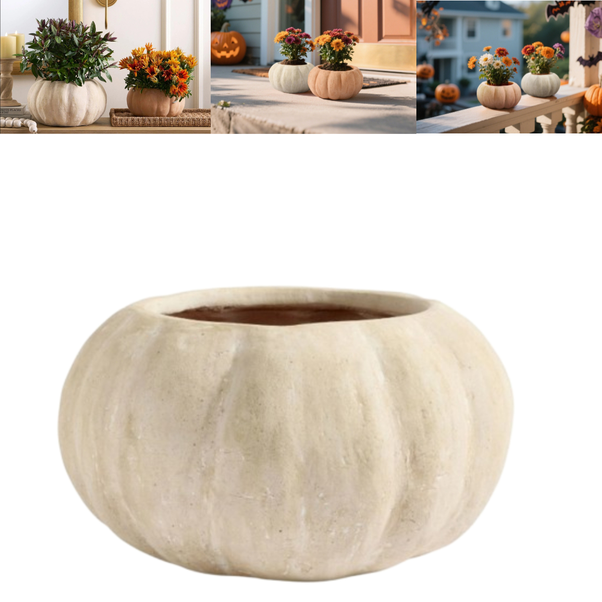 Pumpkins Planter Pots Pumpkins Shaped Sculpture Planter Succulents Head ...