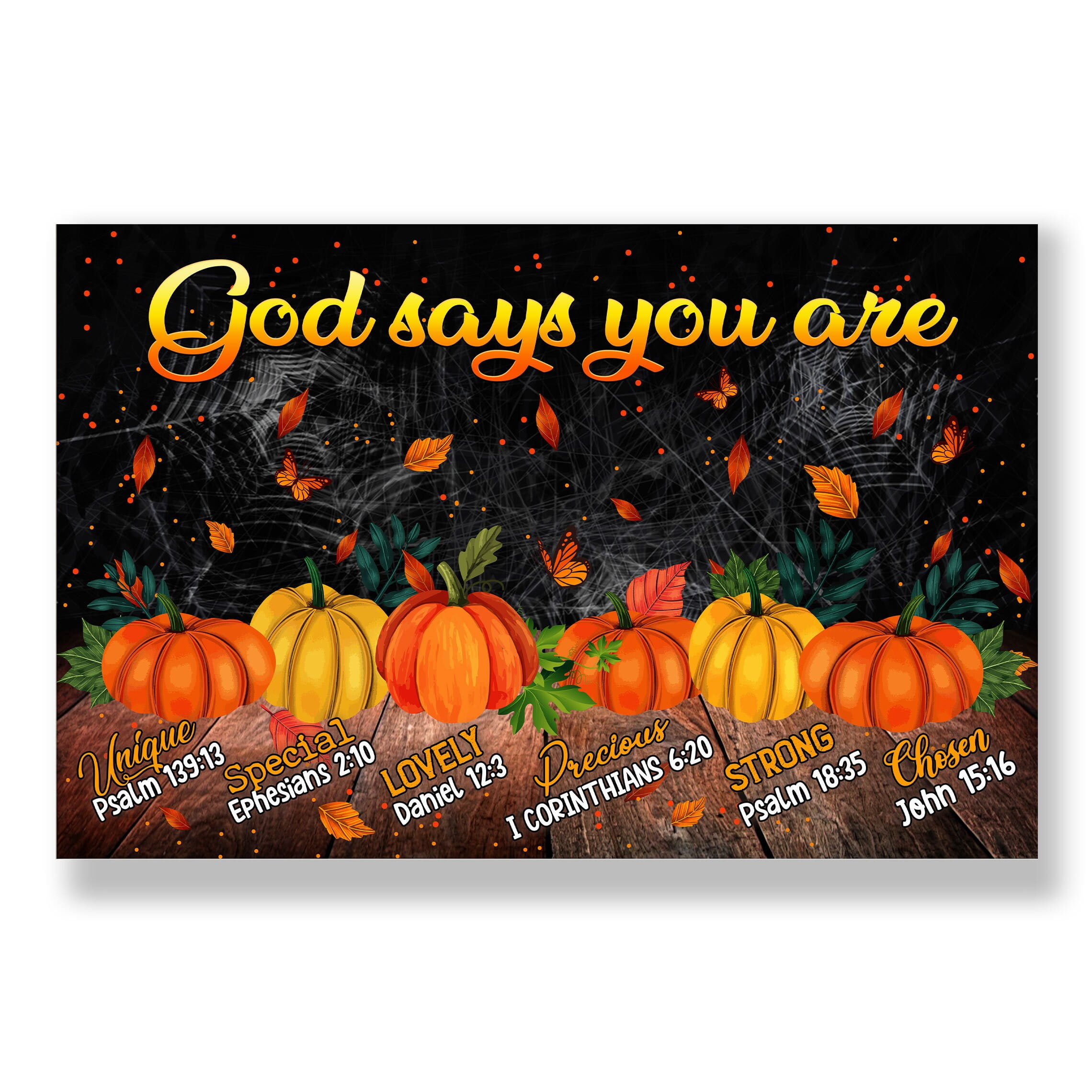 Pumpkins Poster, Halloween Pumpkins, Bible Verse Wall Art, Christian ...