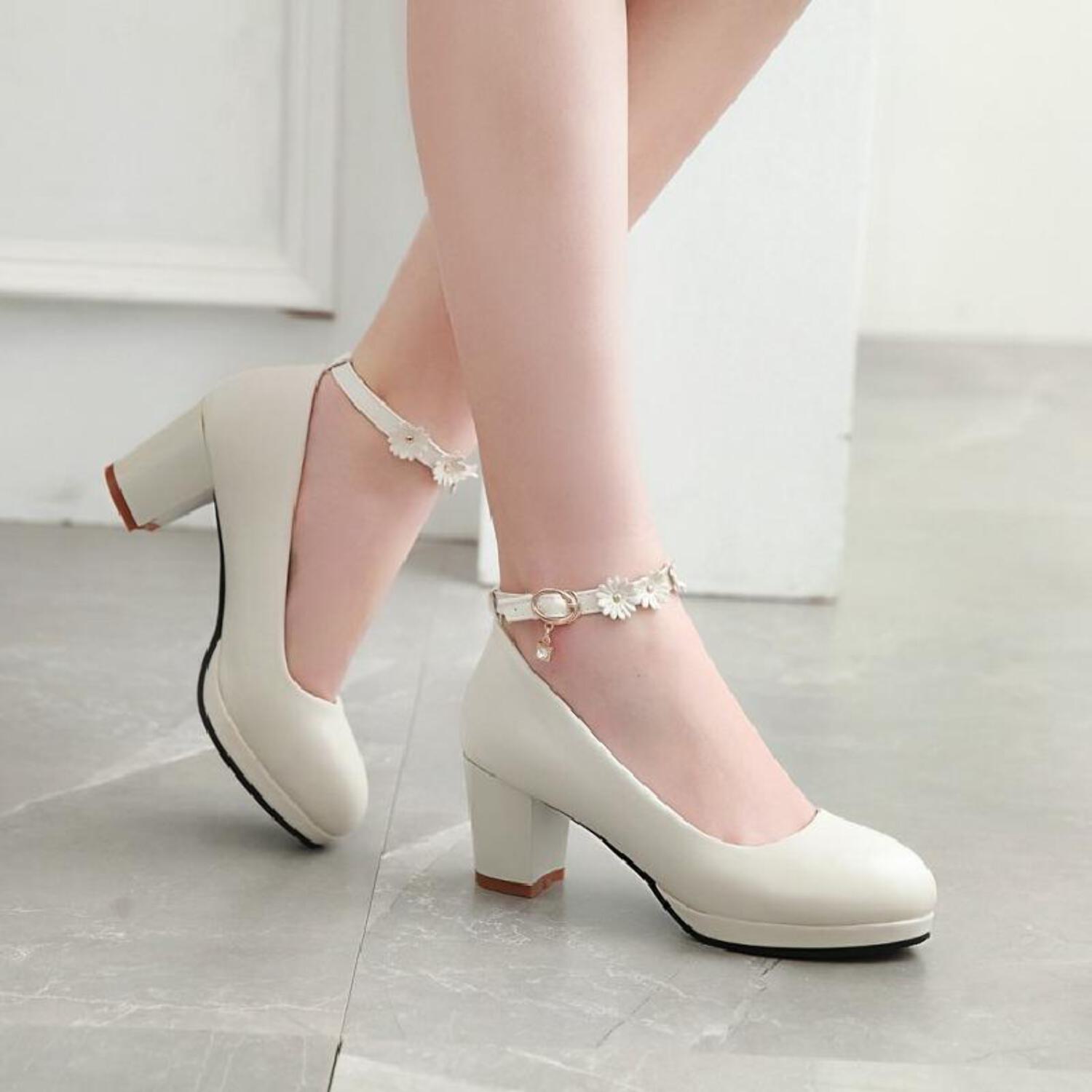Pumps Style Flower Strap Heels - Walmart.com