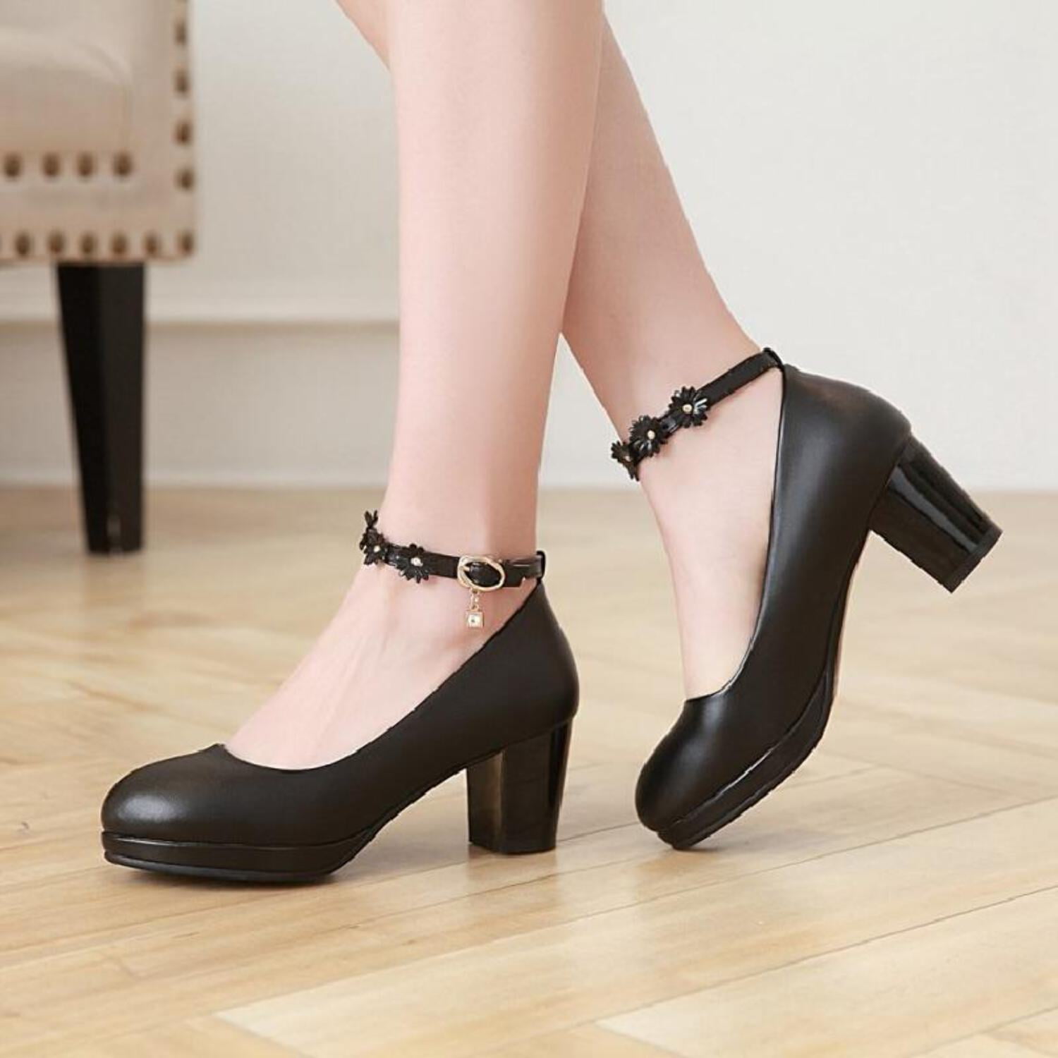 Pumps Style Flower Strap Heels - Walmart.com
