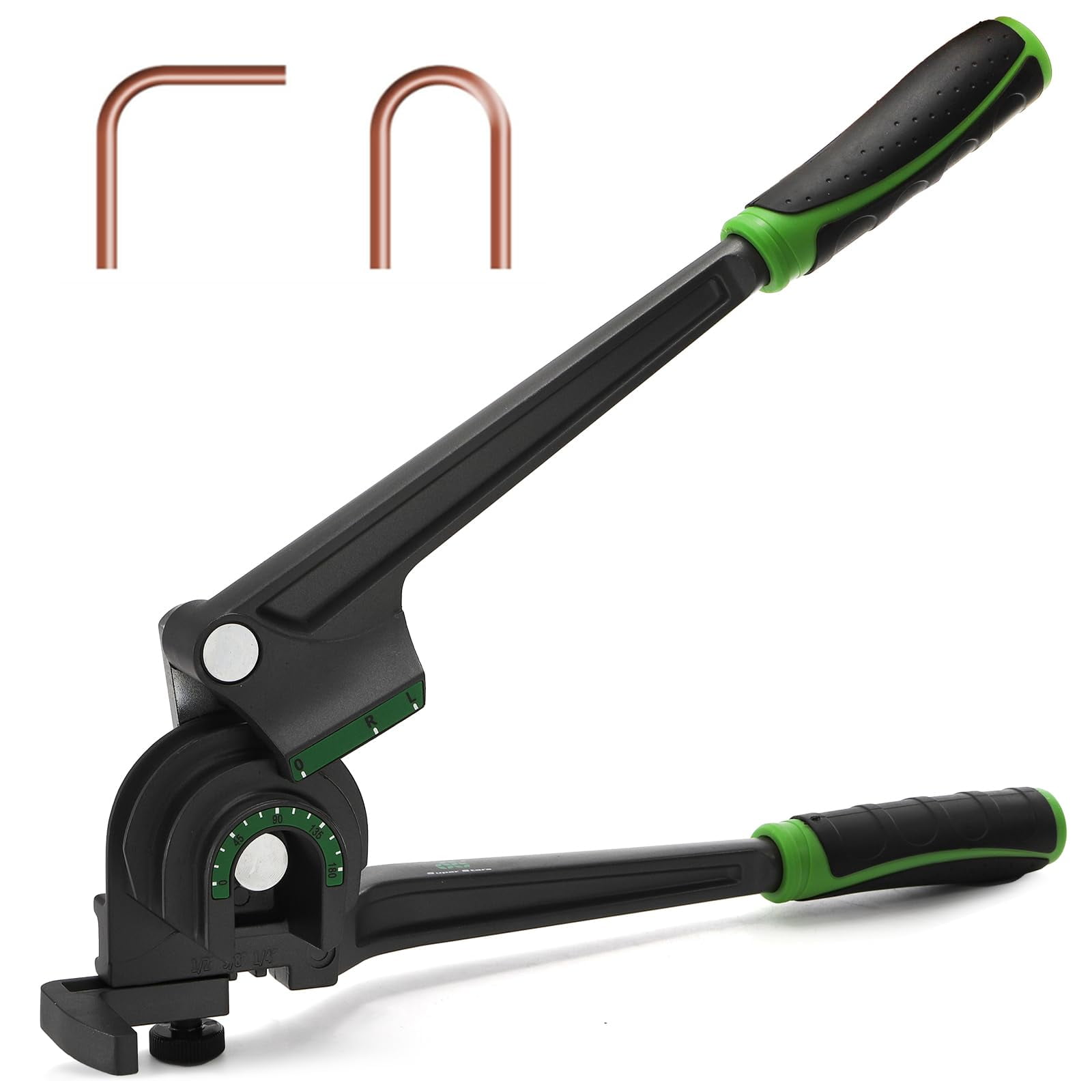 Pumtus 3 in 1 Pipe Tube Bender, 1/4'' 1/2'' O.D. Manual Tubing Bender, 180° HVAC Copper Bending ...