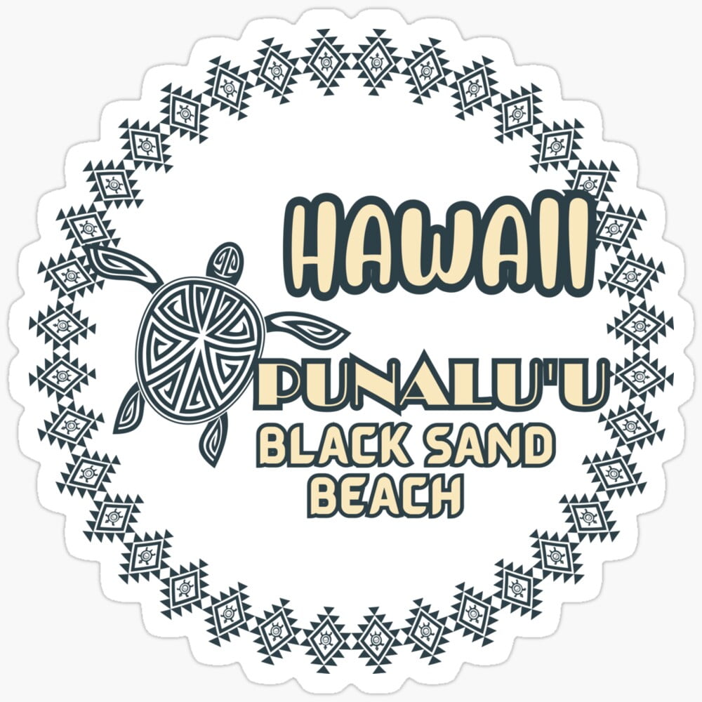 Punalu'U Black Sand Beach - Hawaii Sticker Phone Decal Water Bottle ...