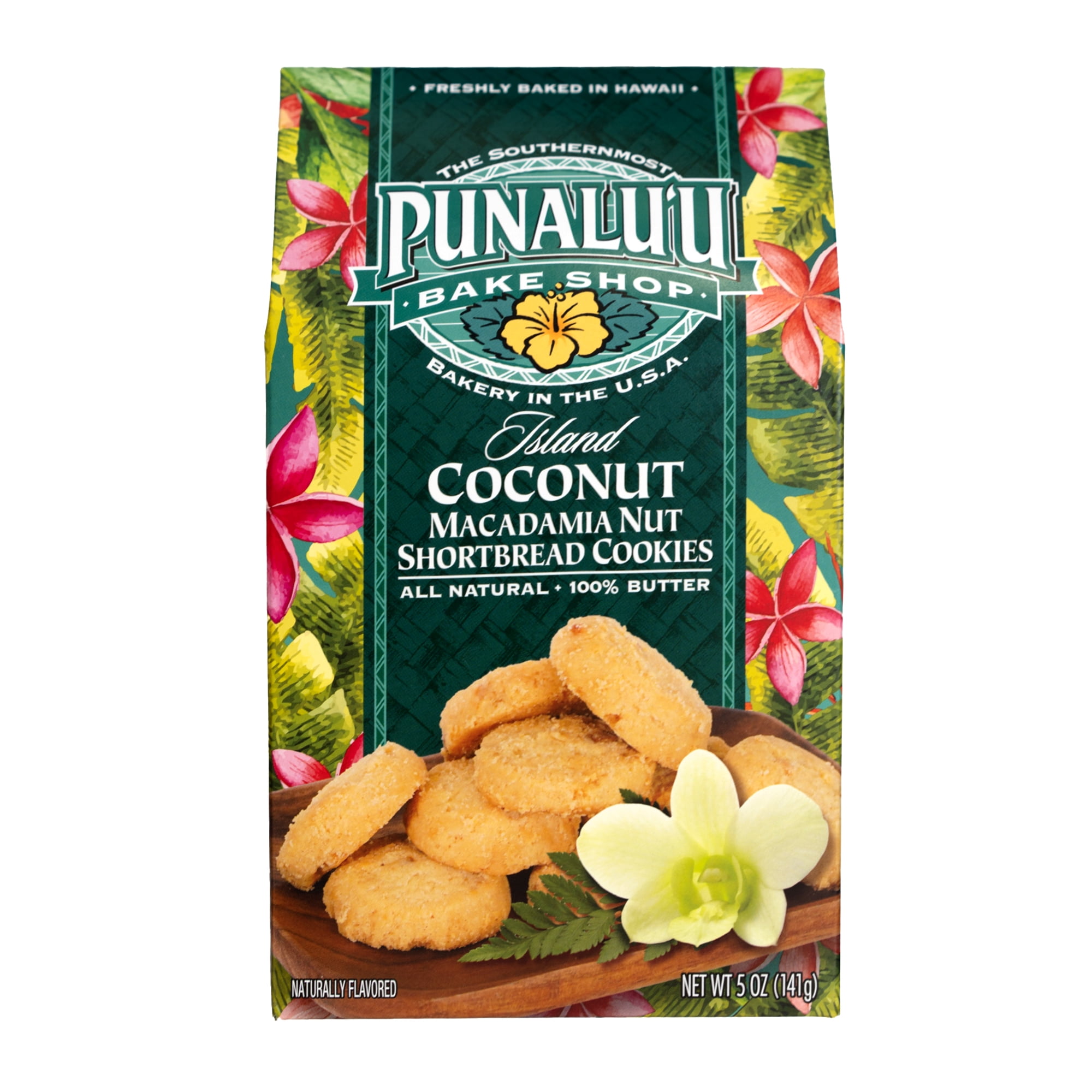 Punalu'u Bake Shop Coconut Macadamia Nut Shortbread Cookies - Walmart.com