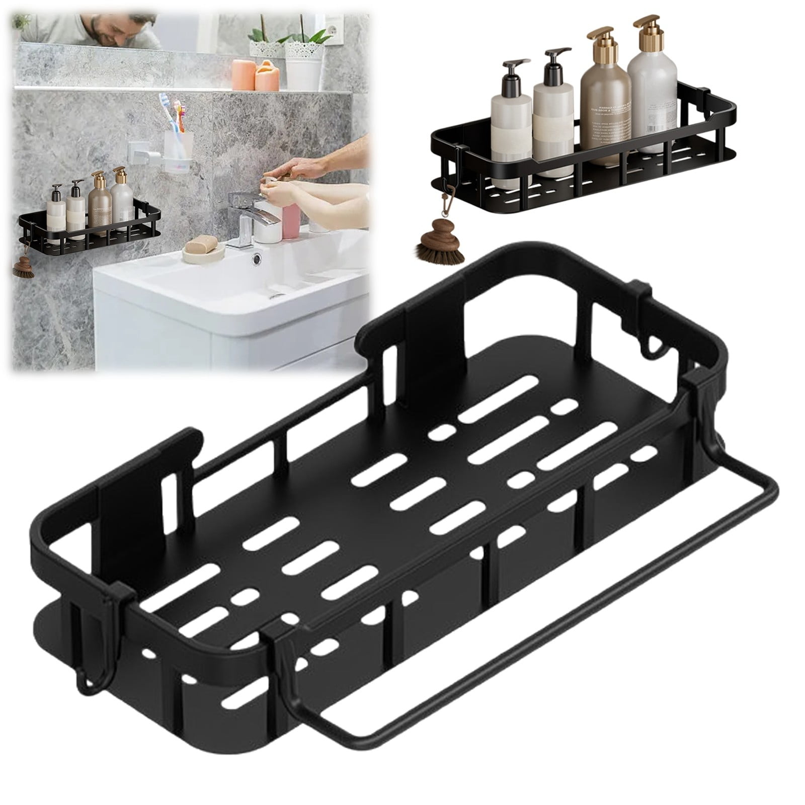 Punch Bathroom Rectangular Rack Shower Room Toilet Bathroom Layer Wall ...