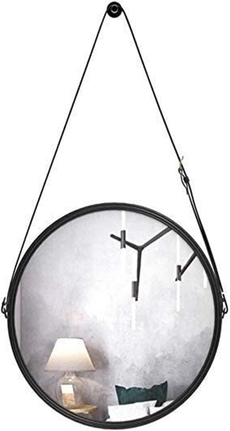 Punch Belt Wrought Round Bathroom Mirror Wall-Mounted Makeup Mirror ...