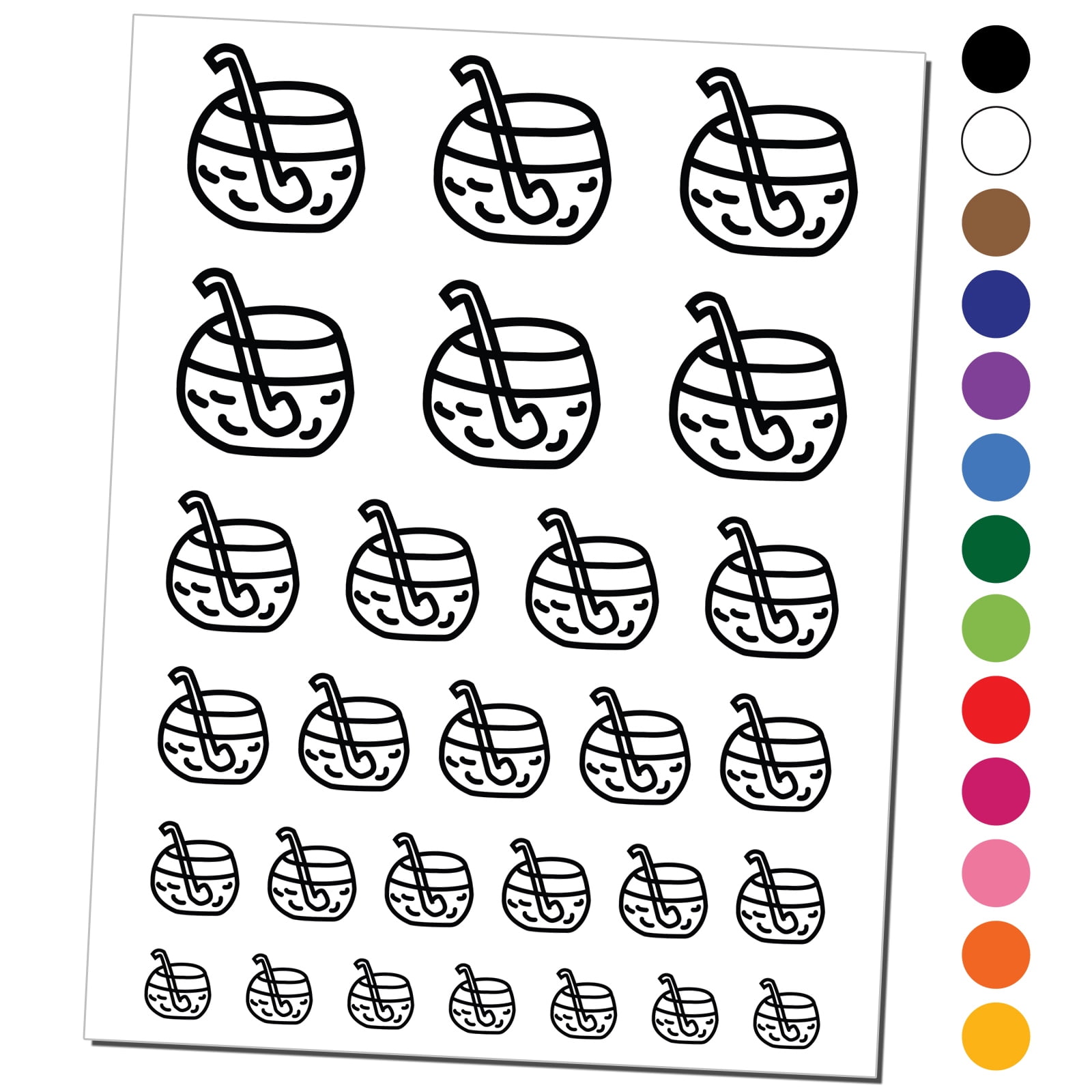Punch Bowl Doodle Water Resistant Temporary Tattoo Set Fake Body Art ...
