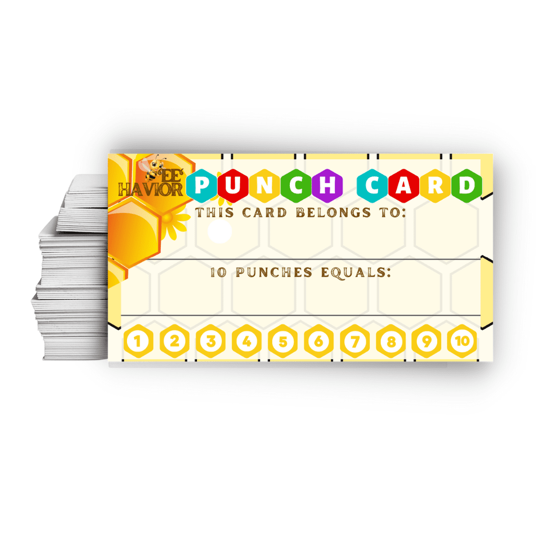 Punch Cards, BEE-Themed Classroom Incentive Loyalty Reward Cards for ...