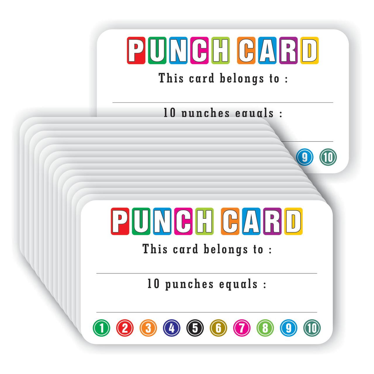 Punch Cards (Pack of 100) Incentive Loyalty Reward Card for Classroom ...