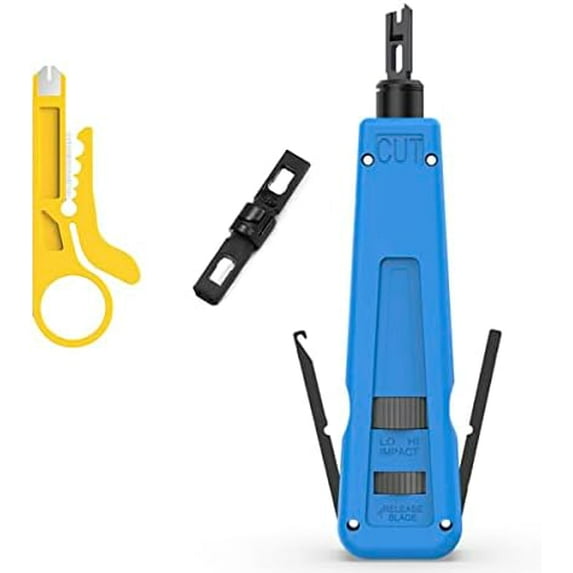 Punch Down Impact Tool with 110 and 66 Blades, Network Wire Cable Cat6 ...