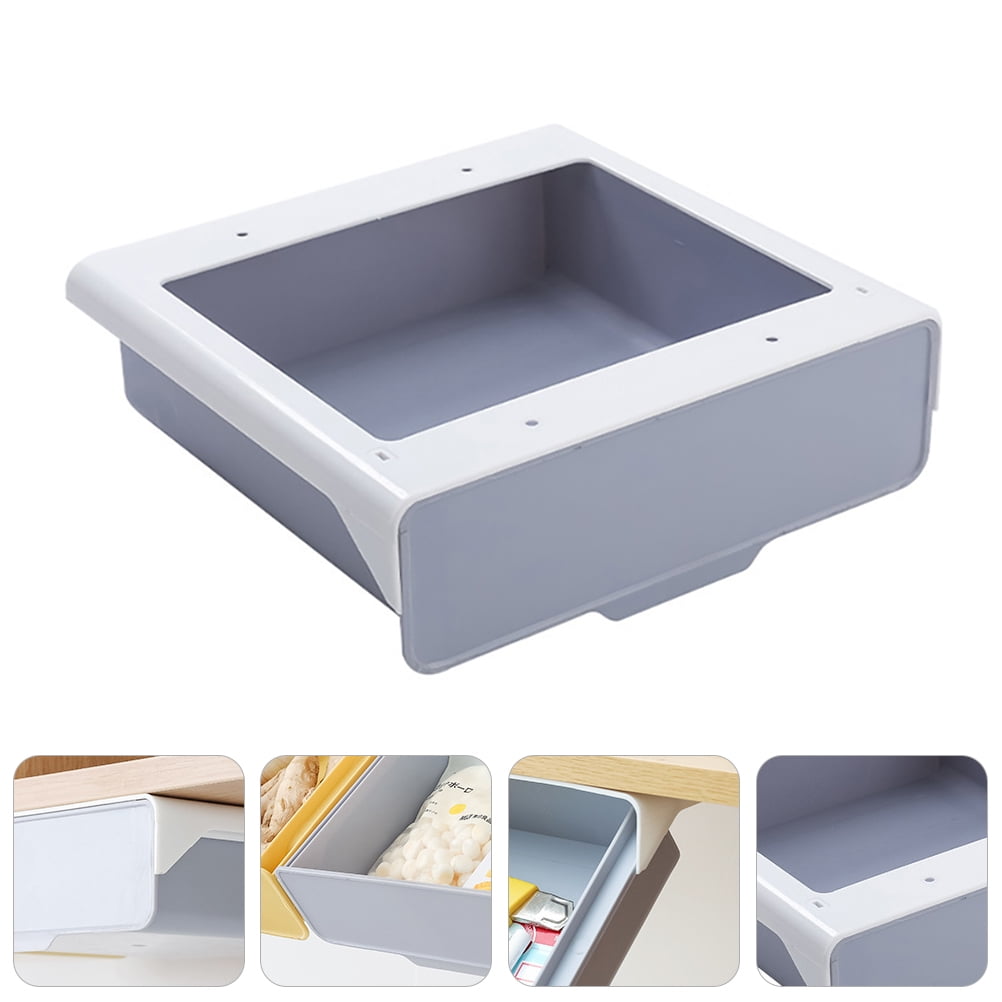 Punch-Free Adhesive Under Table Storage Drawer Box Hidden Container ...
