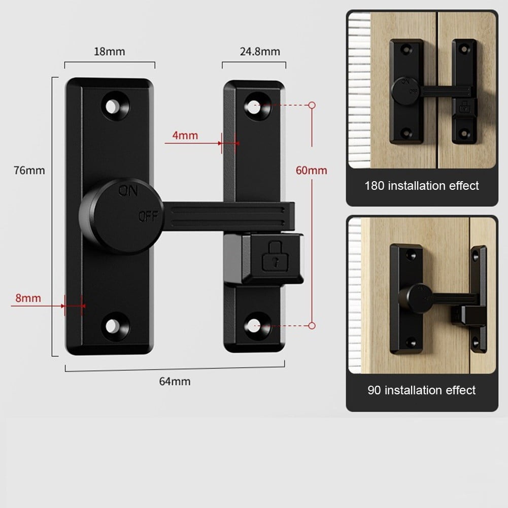Punch-free Barn Sliding Door Lock Hook Latch Zinc Alloy for Window ...