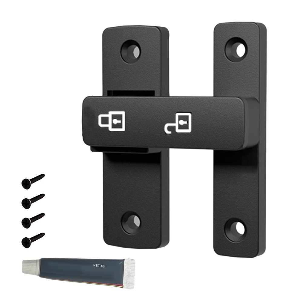 Punch Free Black Luminous Barn Door Latch Lock For Locking Sliding 90 ...