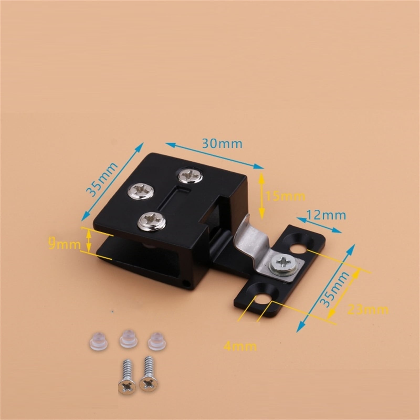 Punch-Free Glass Door Hinge for Cupboards and Display Cabinets Zinc ...