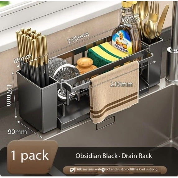 Punch-Free Kitchen Drain Rack - Thickened Storage Rack for Sink and ...