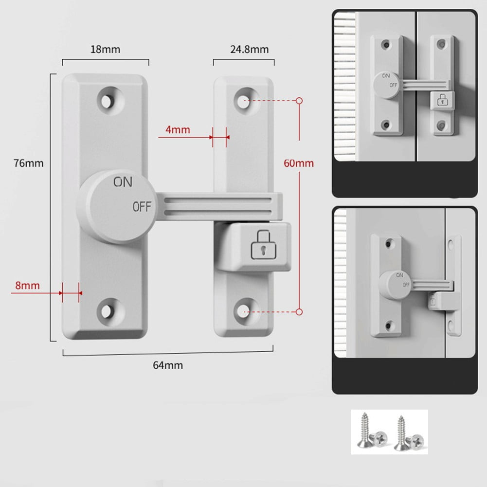 Punch-Free Latch Bolt Lock Buckle Sliding Door Lock Latch Door Buckle ...