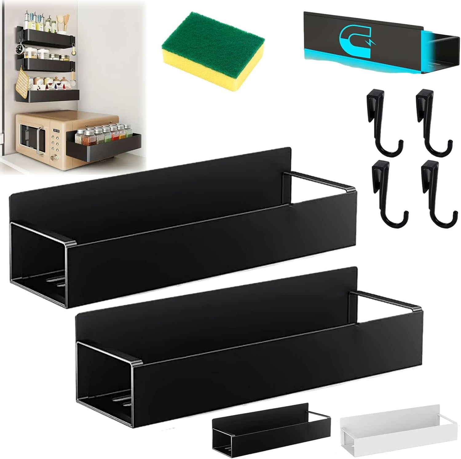 Punch-Free Magnetic Storage Rack Organize, Movable Magnetic Shelf for ...