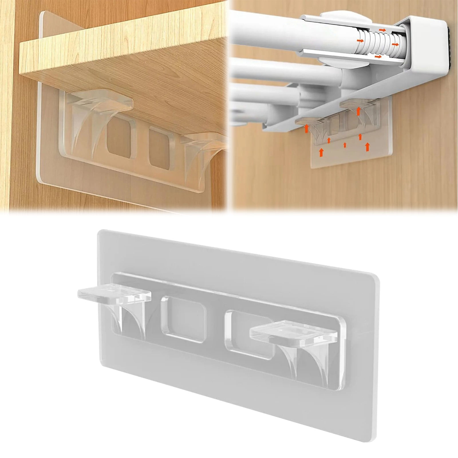 Punch-Free Shelf Support Wardrobe Layer Partition Adhesive Support ...