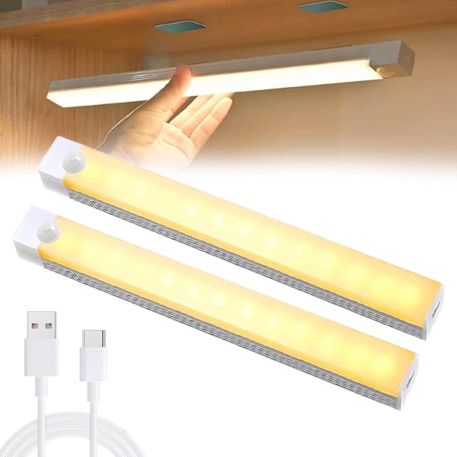 Punch-Free Smart Sensor Magnetic Rechargeable LED Lights, 3 Color ...