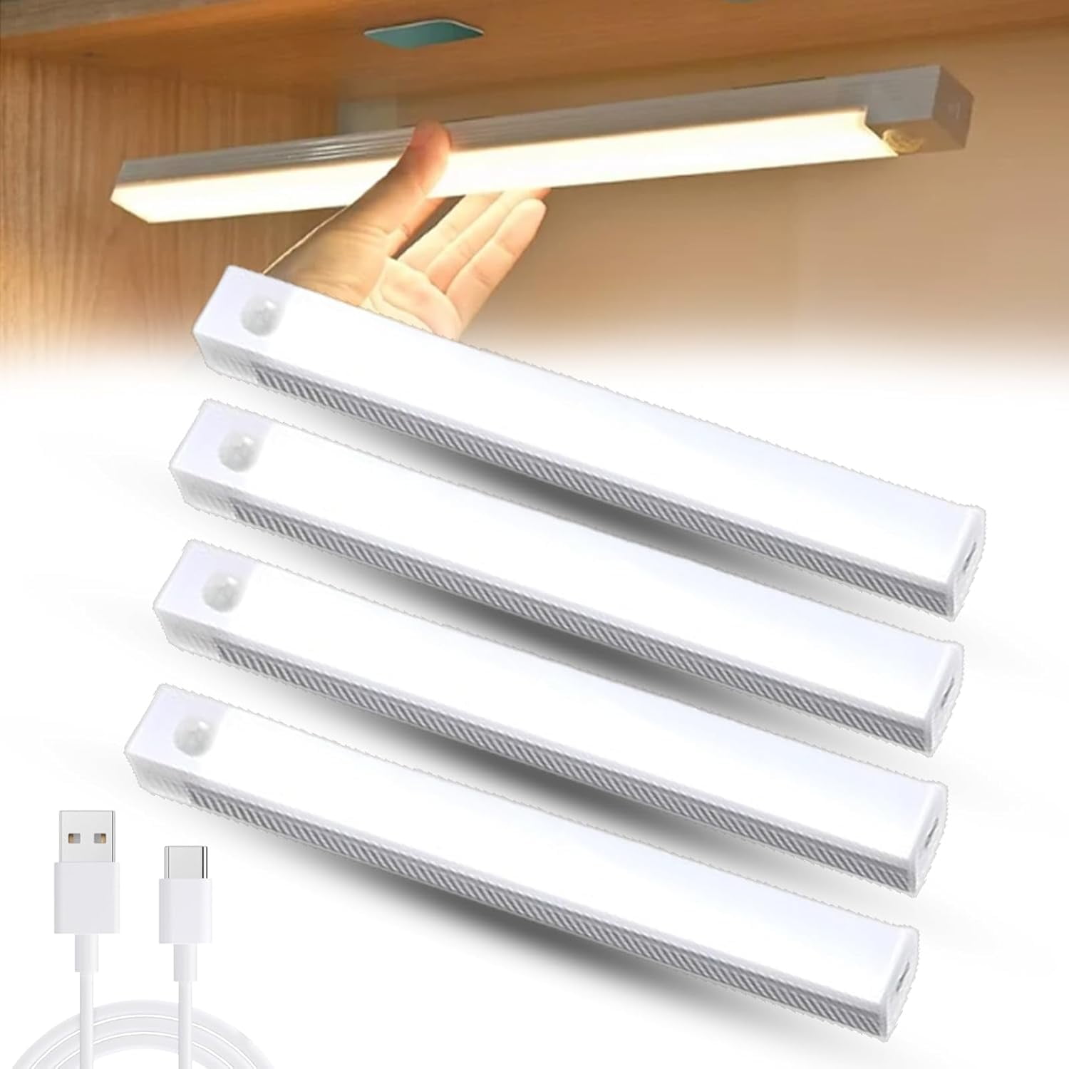 Punch-Free Smart Sensor Magnetic Rechargeable LED Lights, 3 Color ...