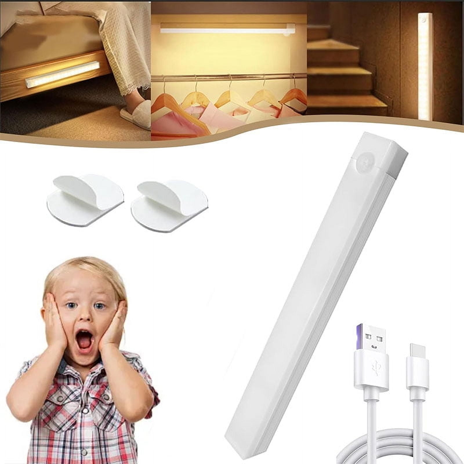 Punch-Free Smart Sensor Magnetic Rechargeable LED Lights, Motion Sensor Light Indoor, Under ...