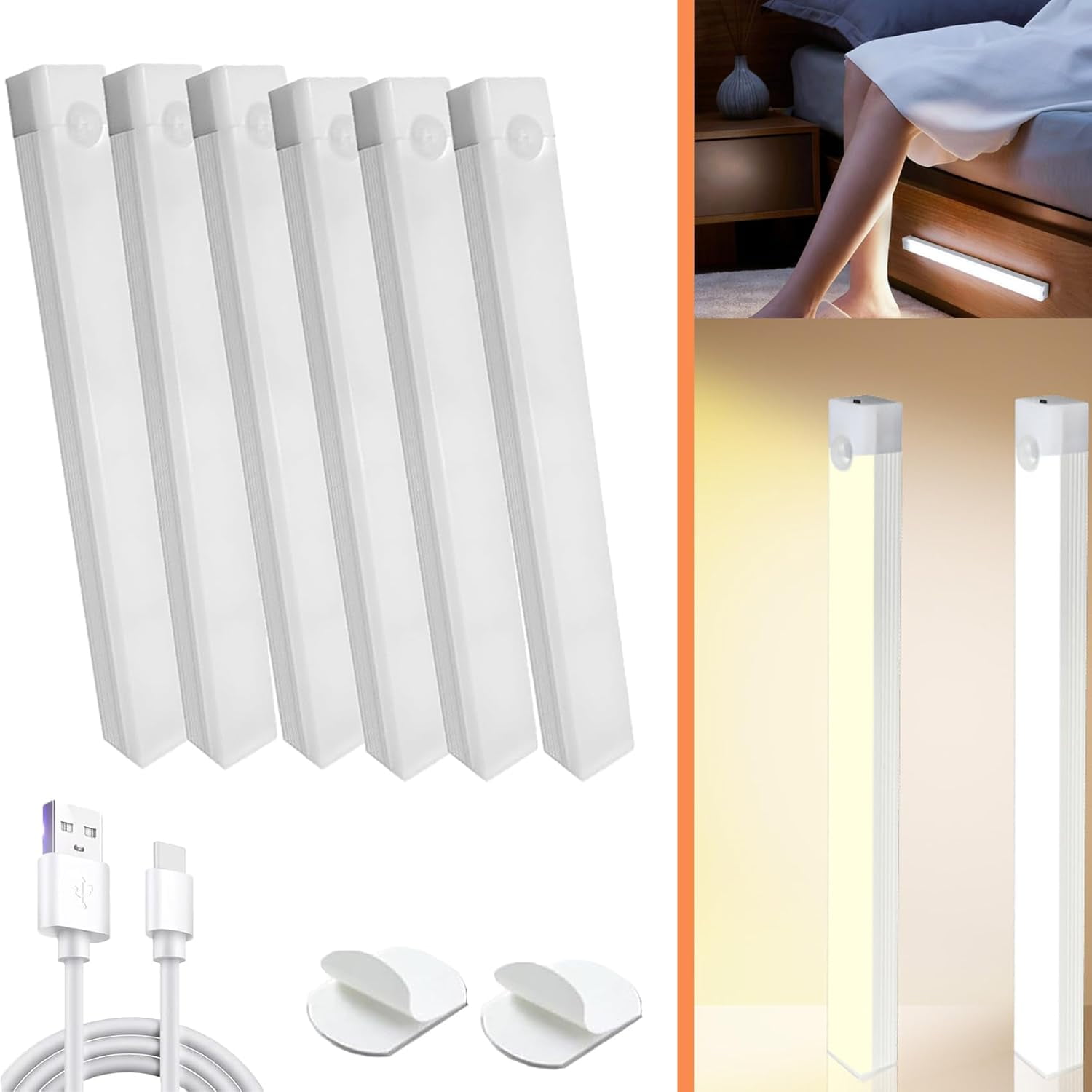 Punch-Free Smart Sensor Magnetic Rechargeable LED Lights - Portable ...