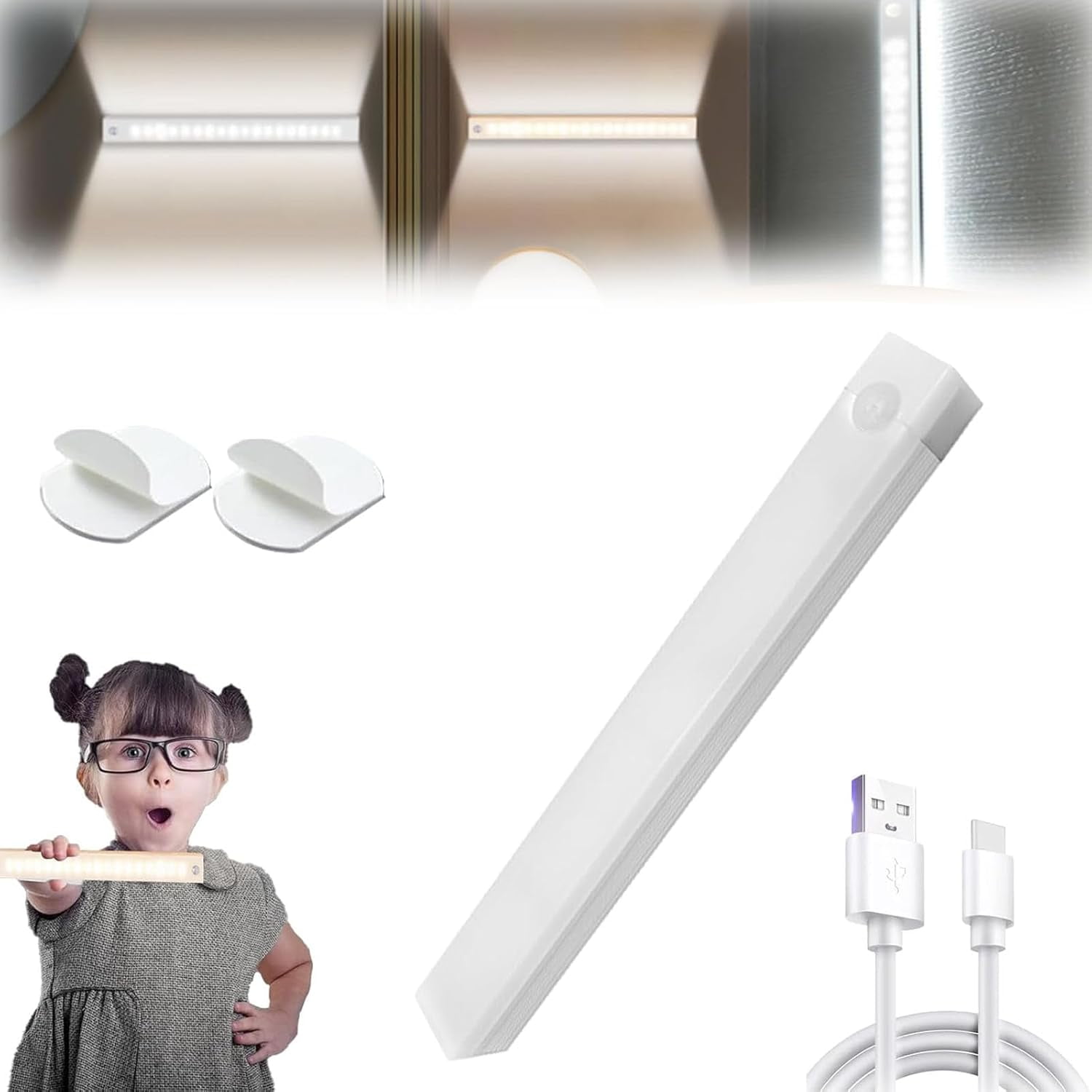 Punch-Free Smart Sensor Magnetic Rechargeable Led Lights, Motion Sensor ...
