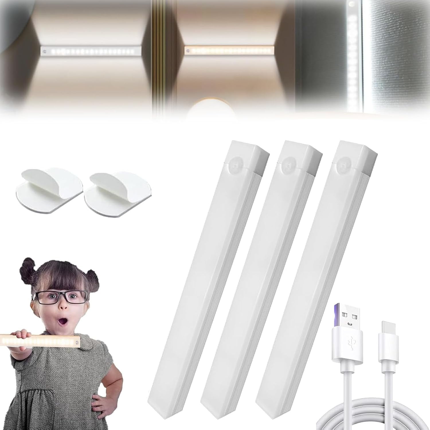 Punch-Free Smart Sensor Magnetic Rechargeable Led Lights, Motion Sensor ...