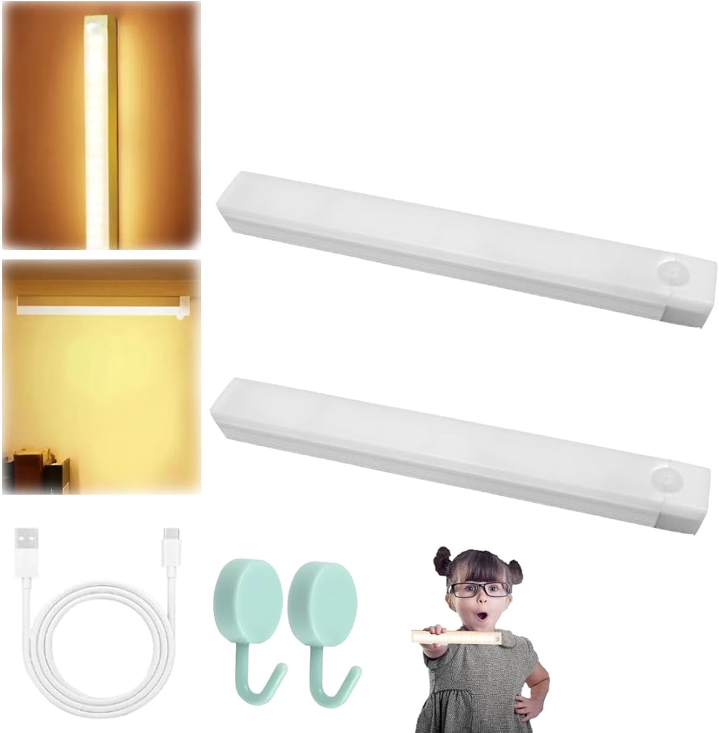 Punch-Free Smart Sensor Magnetic Rechargeable Led Lights, Rechargeable ...
