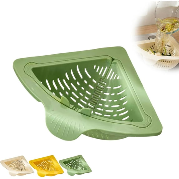 Punch-Free Triangular Sink Strainer with Twist-Open Bottom, Corner Sink ...