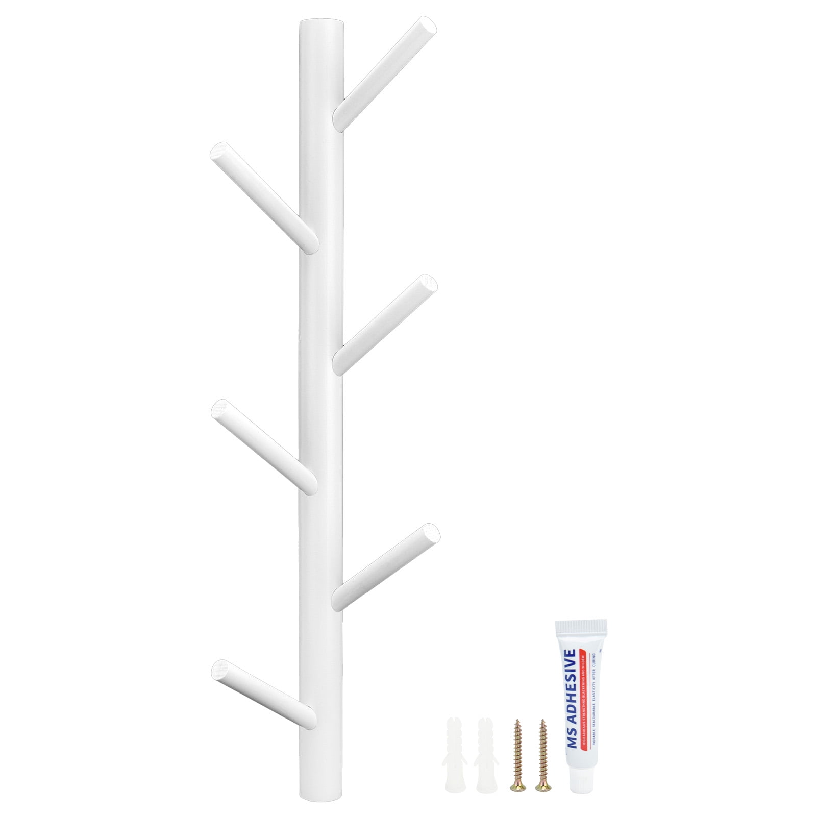 Punch Free Wall Mounted Coat Rack Towel Hanger Tree Branch Shaped Hat ...