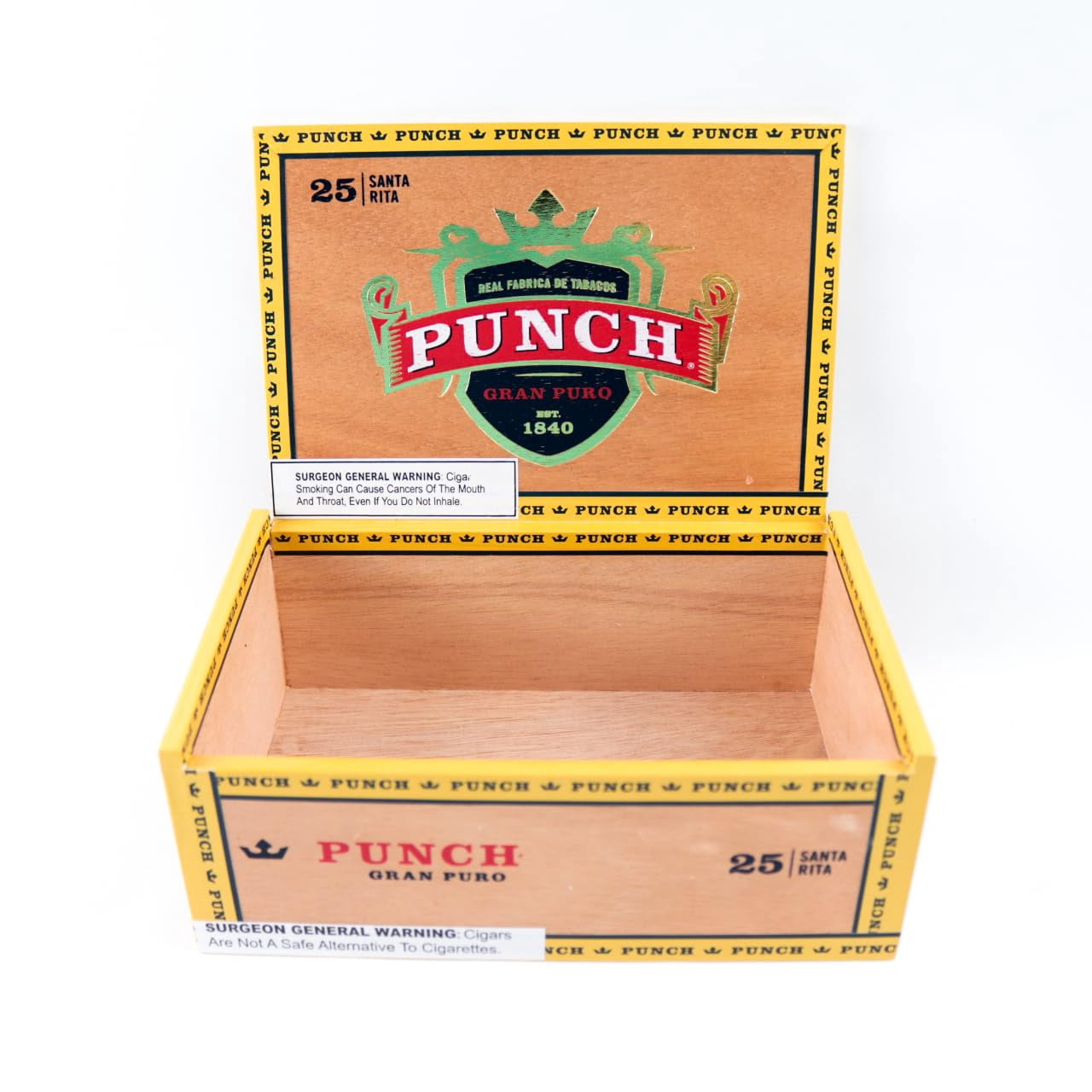 Punch Gran Puro Santa Rita Empty Wood Cigar Box 7.75" x 5" x 3 ...