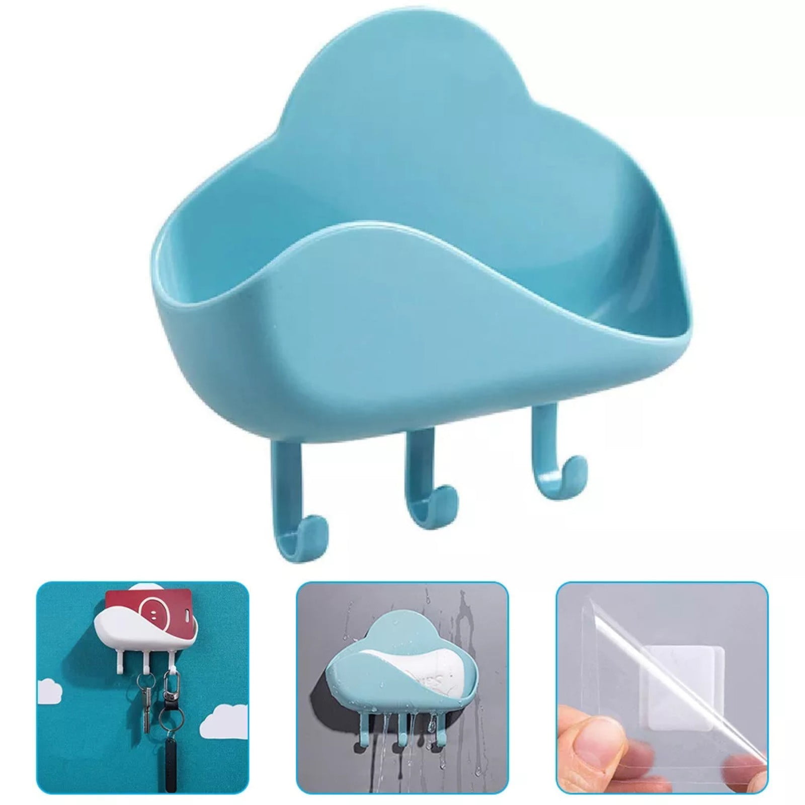 HTHJSCO Cloud Shape Soap Box, Punch-Free Key Holder Home Storage Dishs ...