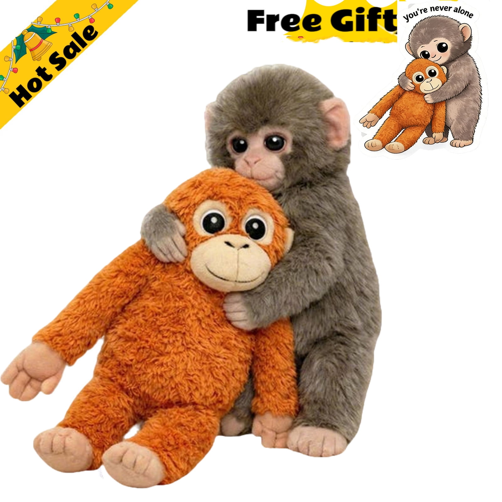 Monkey Plush Set , Monkey Plush Realistic Orangutan Stuffed Animal ...
