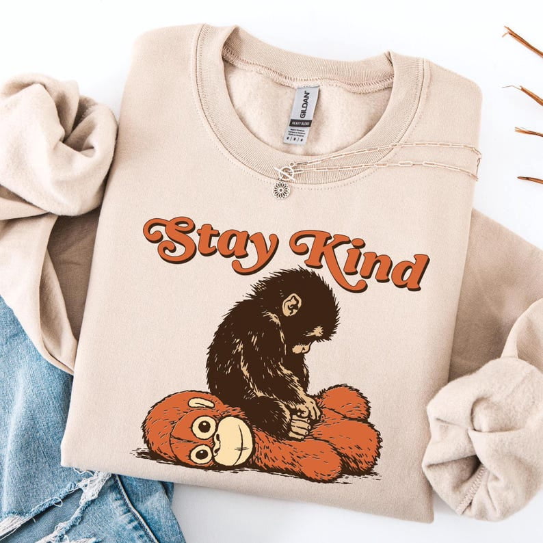Punch Monkey Stay Kind Shirt Boxy Sweatshirt, I Stand With Punch, Save ...