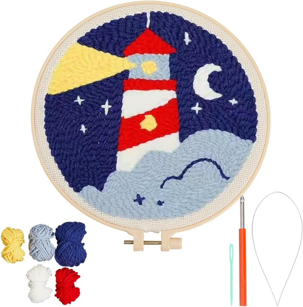 Punch Needle Craft Kit Lighthouse Punch Needle Kits with Sewing Pinch ...