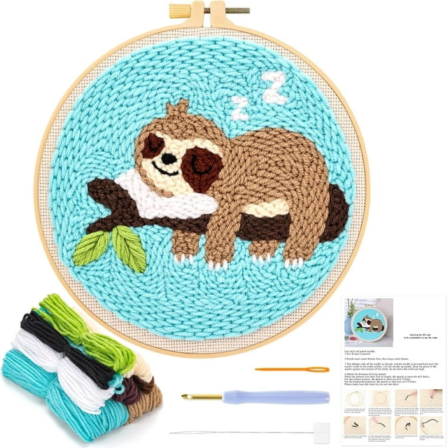 Punch Needle Kits for Beginners, Sleeping Sloths Punch Needle ...