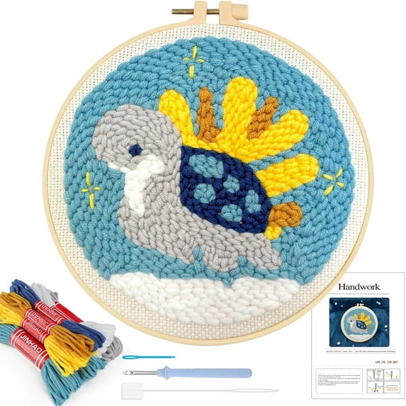 Punch Needle Embroidery Starter Kits Turtle Beginner Rug Hooking with ...