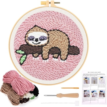 Creatology™ Kids Llama Punch Needle Kit with Plastic Embroidery Hoop ...