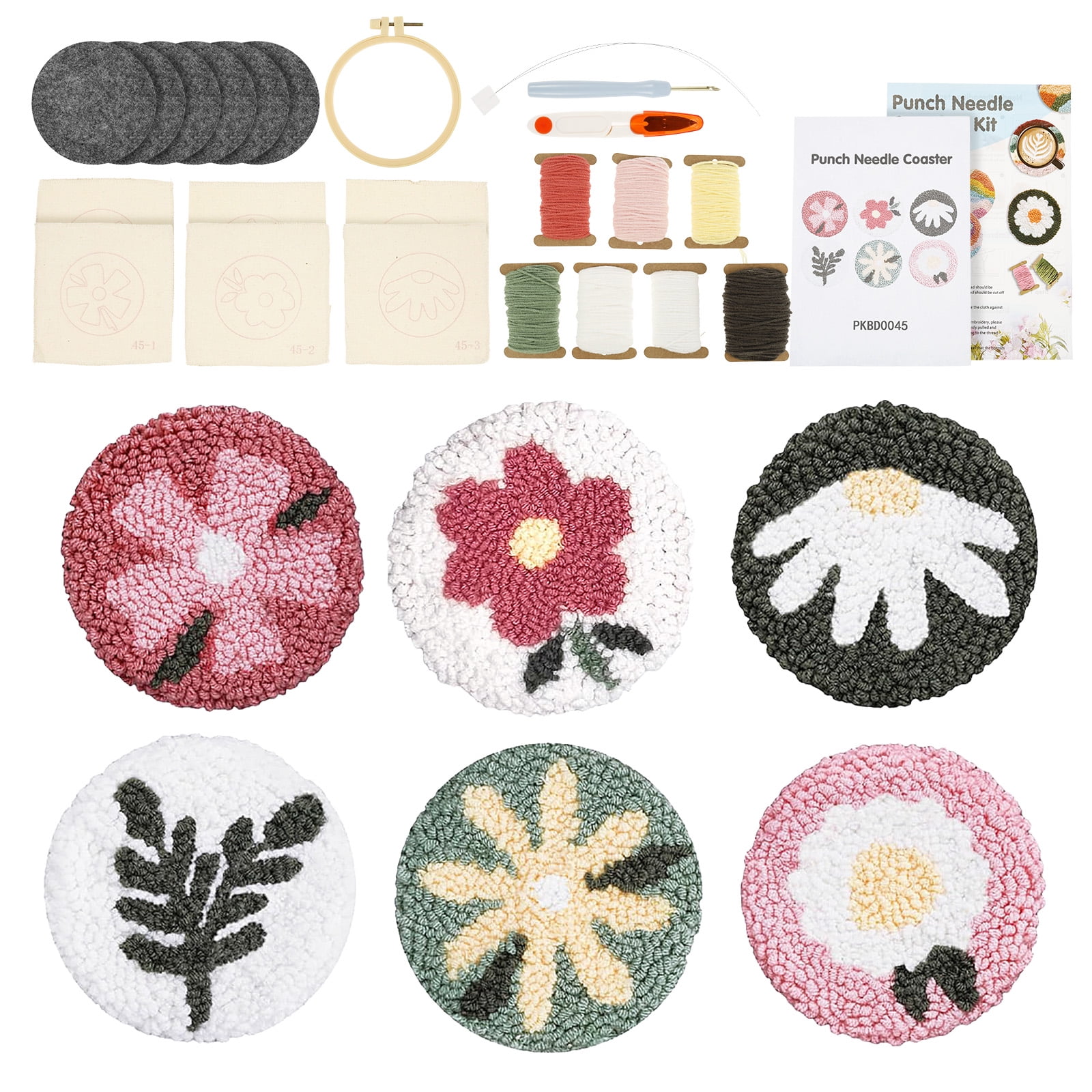 Punch Needle Kit Floral Design Punch Needle Embroidery Essential Supply ...