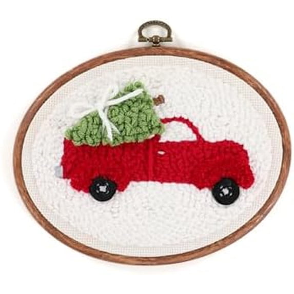 Punch Needle Kit – Merrily We Roll Along - DIY Christmas Craft Kit with ...