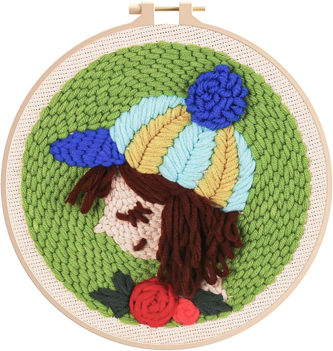 Punch Needle Kits Adults Beginner DIY Cute and Unique Cartoon Girl 8 in ...