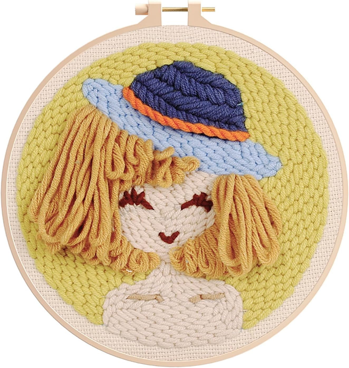 Punch Needle Kits Adults Beginner DIY Cute and Unique Cartoon Girl 8 in ...