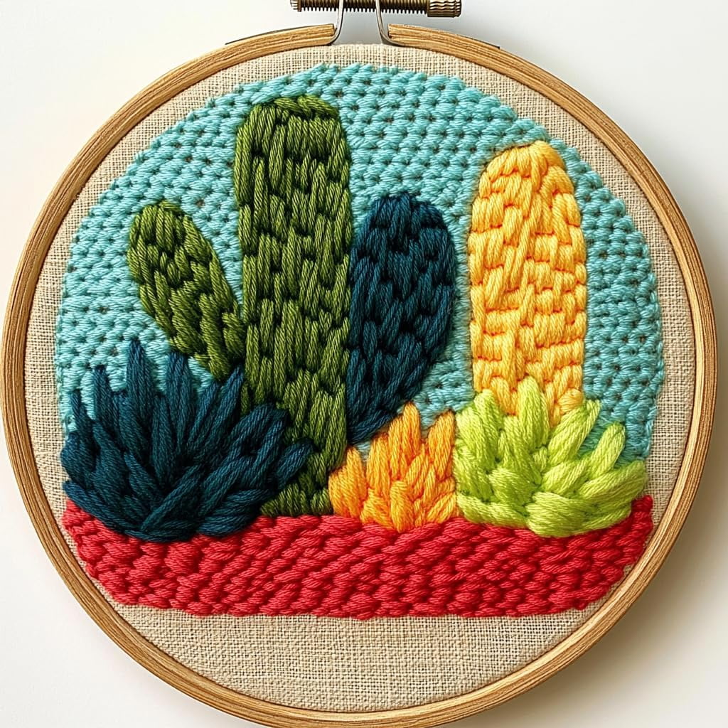 Punch Needle kits Abstract Cactus and Succulent Easy for Beginners DIY ...