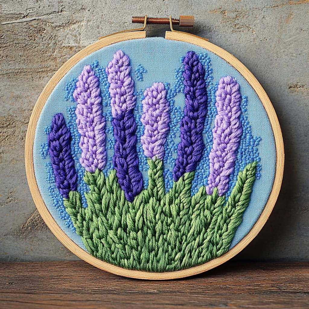 Punch Needle kits Abstract Lanvender Flower Easy for Beginners DIY ...