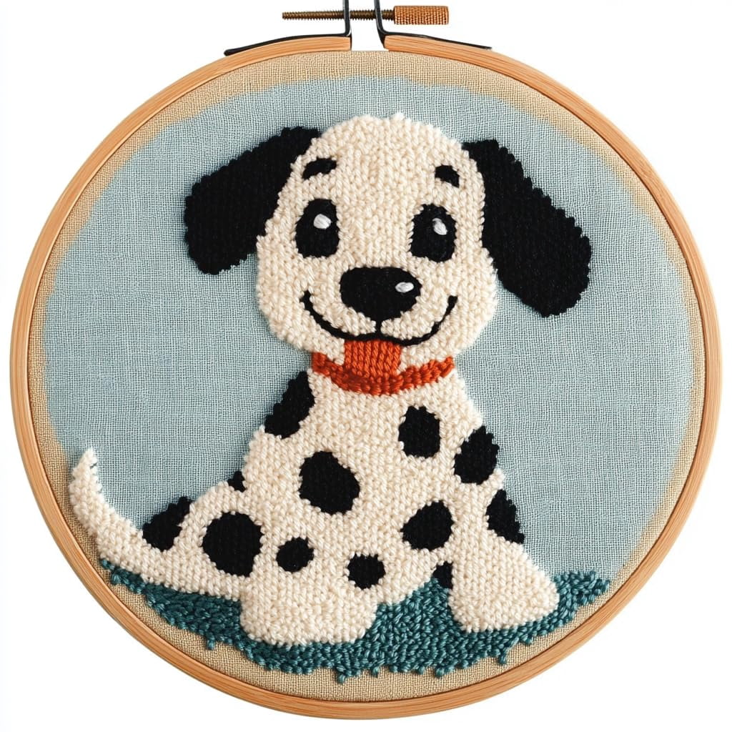 Punch Needle kits Cartoon Baby Dalmatian Dog Easy for Beginners DIY ...