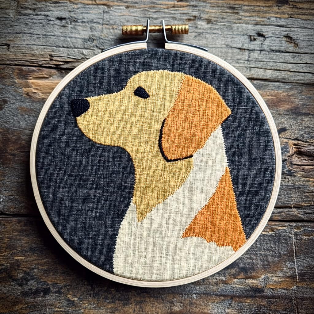 Punch Needle kits Yellow Labrador Dog Silhouette Easy for Beginners DIY ...