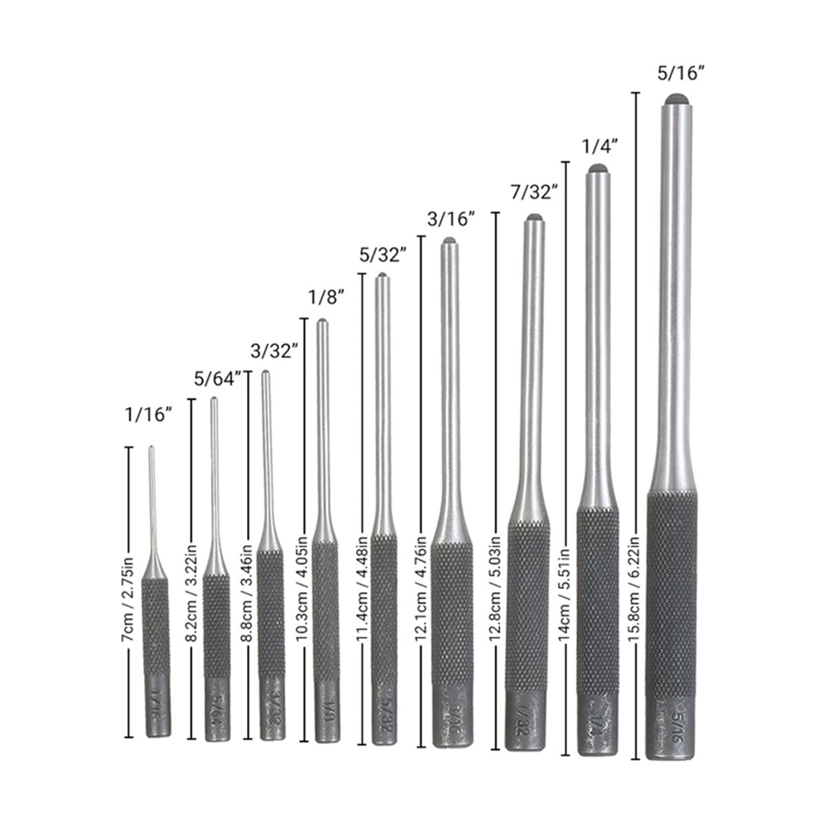 Punch Set,Punches Hand Pin Tool With Watchmakers Set Steel Punches Hand Pin Tool 9 Pieces Roll ...